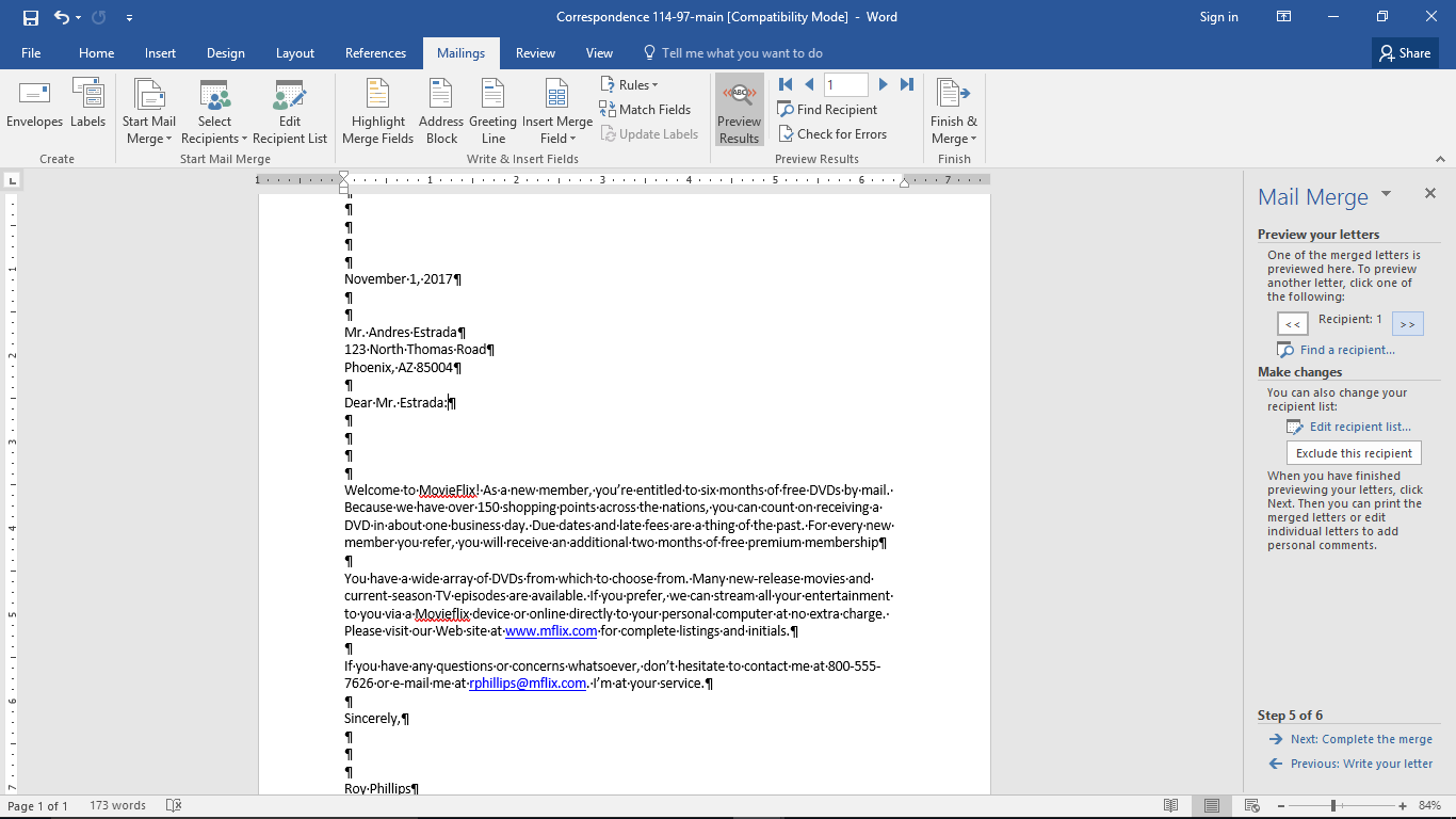 Explain mail merge and the steps to use one