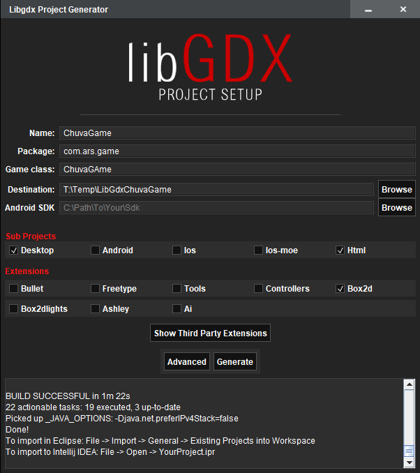 Tutorial de instalação LibGDX