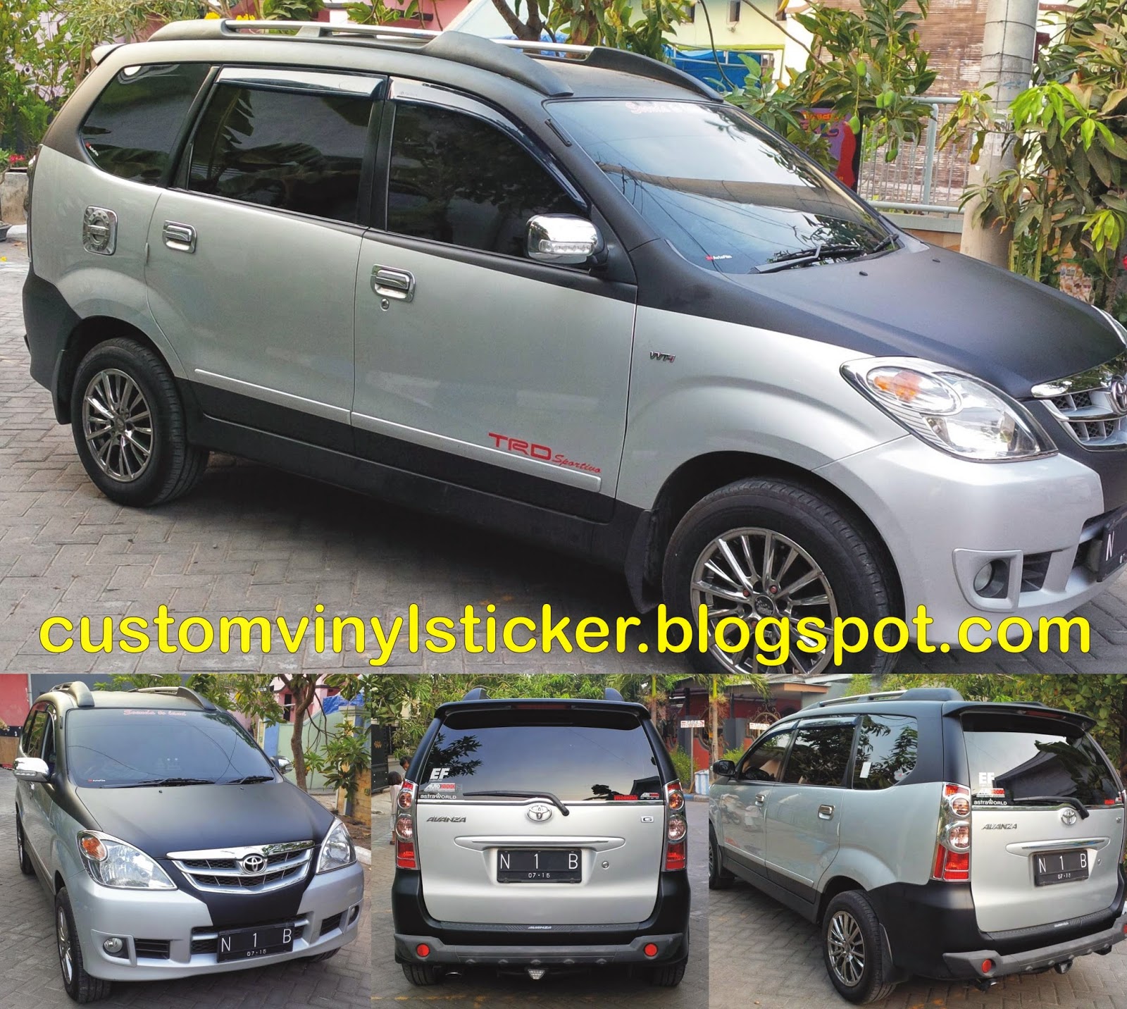 STICKRENZ: Toyota Avanza Silver - Black Mate Wrapping & Striping
