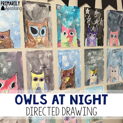 Owls at Night {A Directed Drawing} | Primarily Speaking