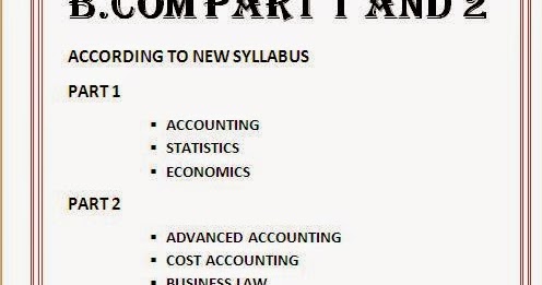 B.COM: B.COM SUBJECTS