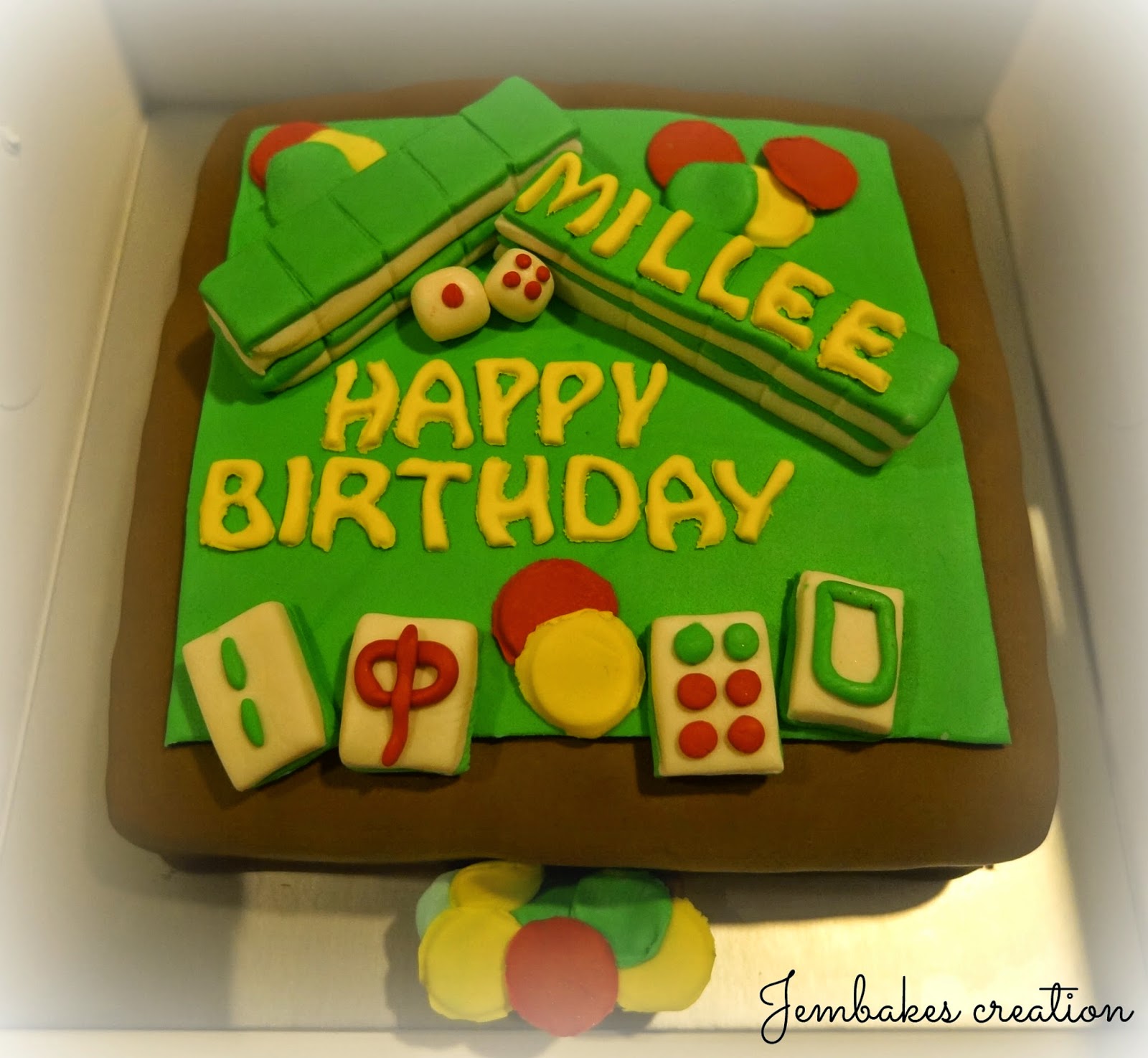 Jembakes...: Mahjong cake for the mahjong lovers!