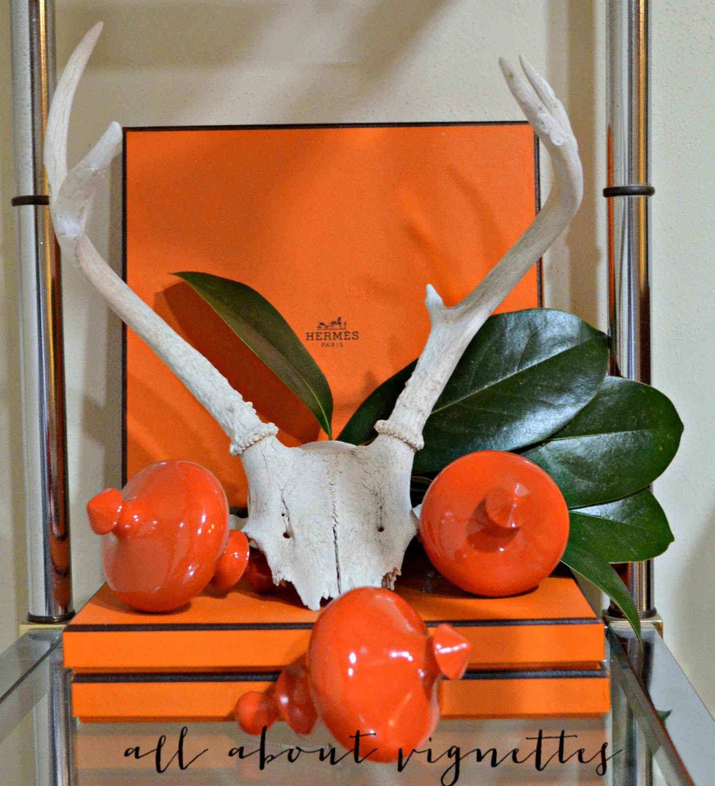 All About Vignettes: Holiday Decor With Hermes Boxes