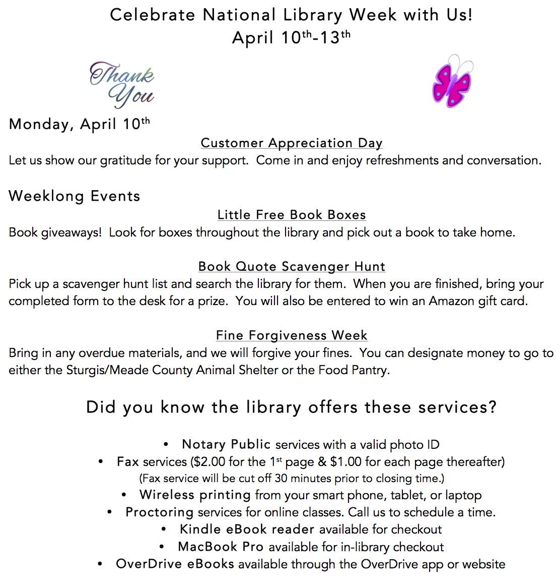 Sturgis Public Library: Celebrate National Library Week with Us! (April ...