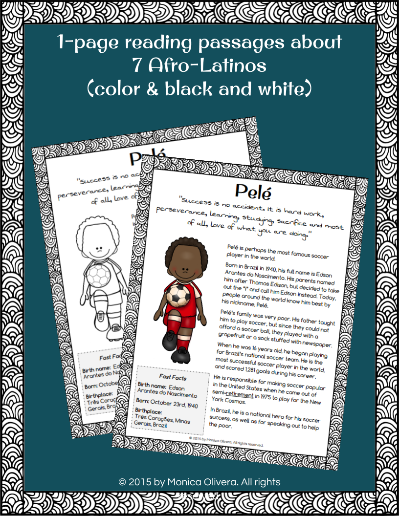 Mommy Maestra: Reading Comprehension Passages on Famous Afro-Latinos