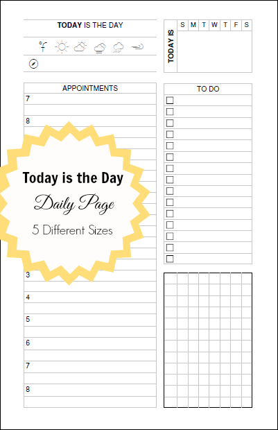Today is the Day - A Daily Docket [printable] | Planner Fun