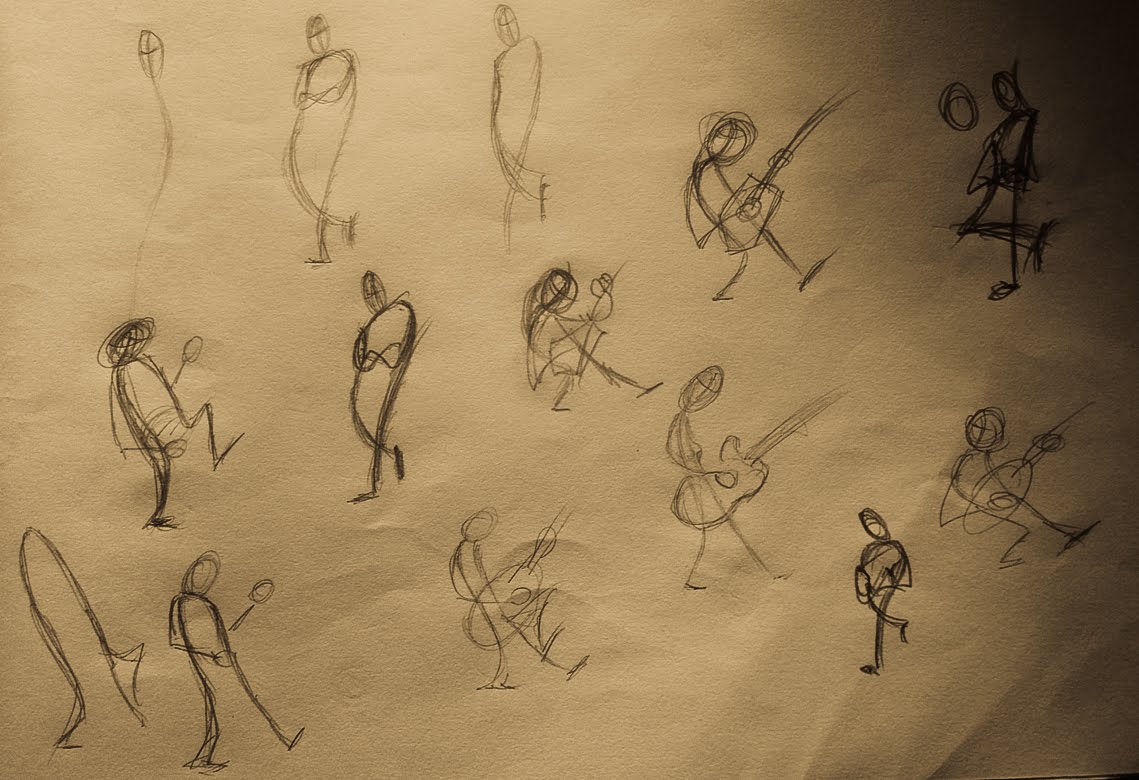 Somnath Animation Notes: Stick figure / Gesture study - 1