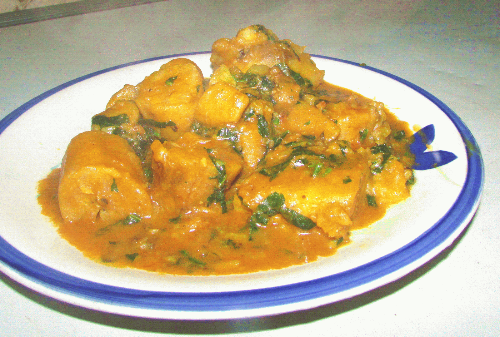 Creatively Cooking in Naija: Green Plantain and Sweet Potato Pottage