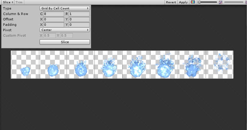 NaN demo: Sprite Editorで均等にスライスする