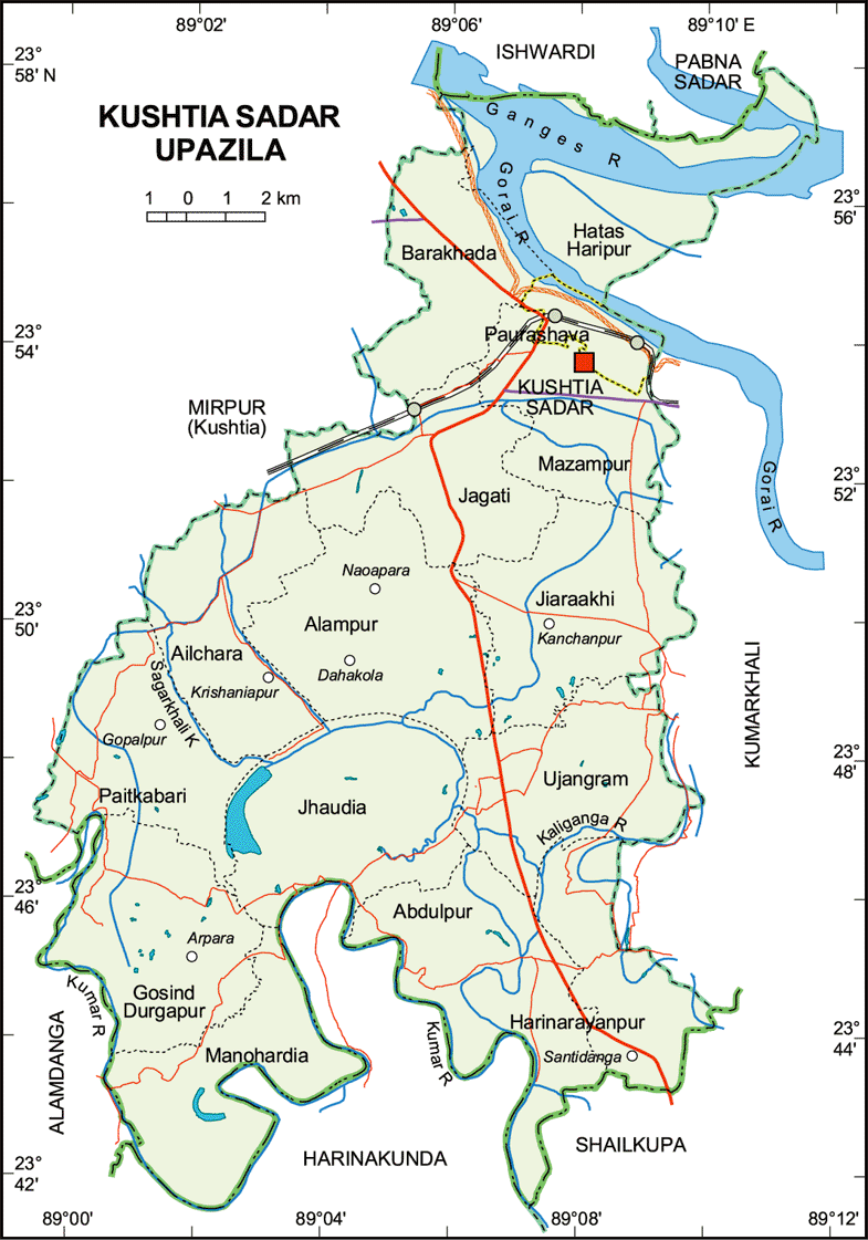 Mouza & Land Use Maps of Kushtia Sadar Upazila, Kushtia, Bangladesh ...
