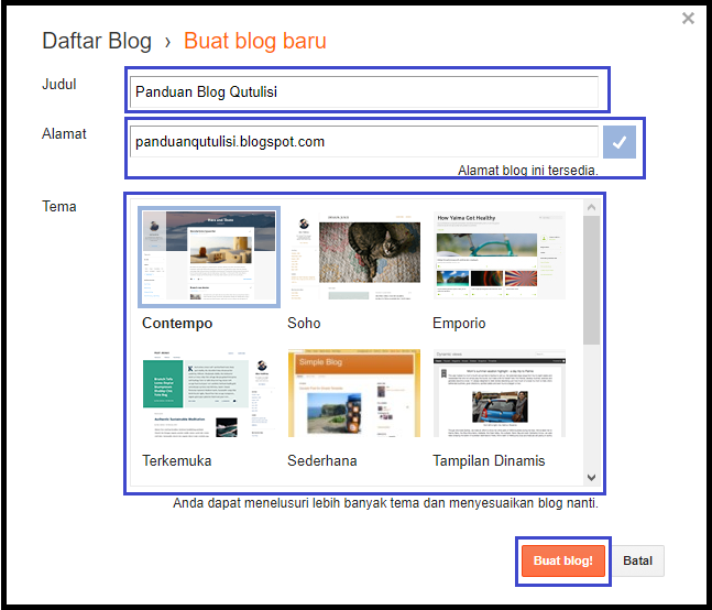 Cara Membuat Blog di Blogger | Qutulisi