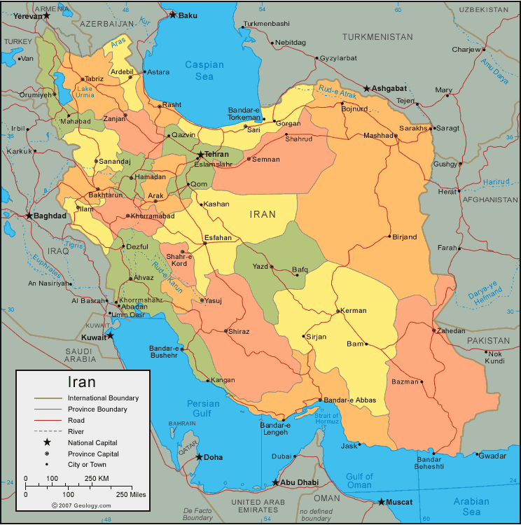 IRAN - GEOGRAPHICAL MAPS OF IRAN