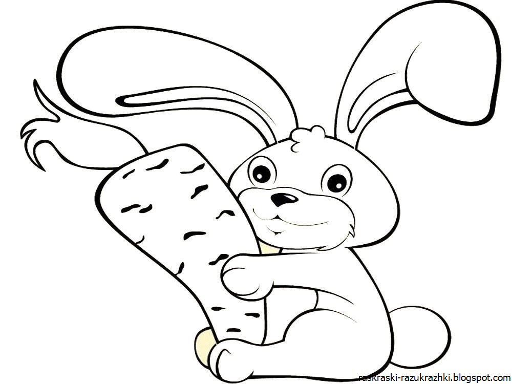 Зайка Раскраска Для Детей