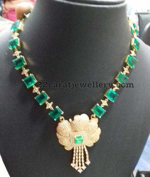 Fancy Style Ruby Emerald Necklaces - Jewellery Designs
