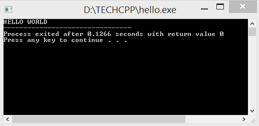 C++ Program to display Hello World [DEVCPP/GCC] - TECHCPP