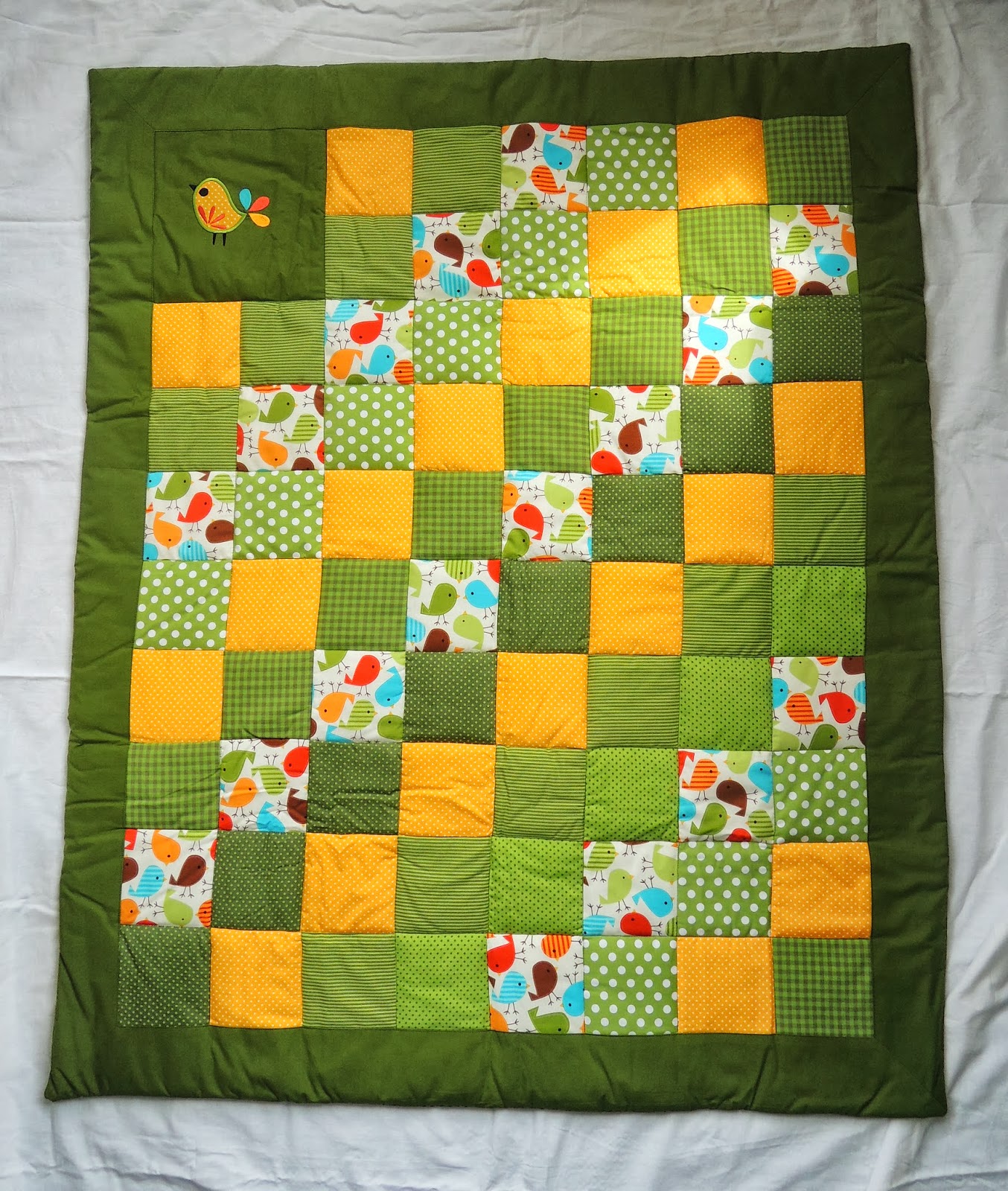 d'Inge: Patchwork - Babydecke Samuel (Vögelchen)