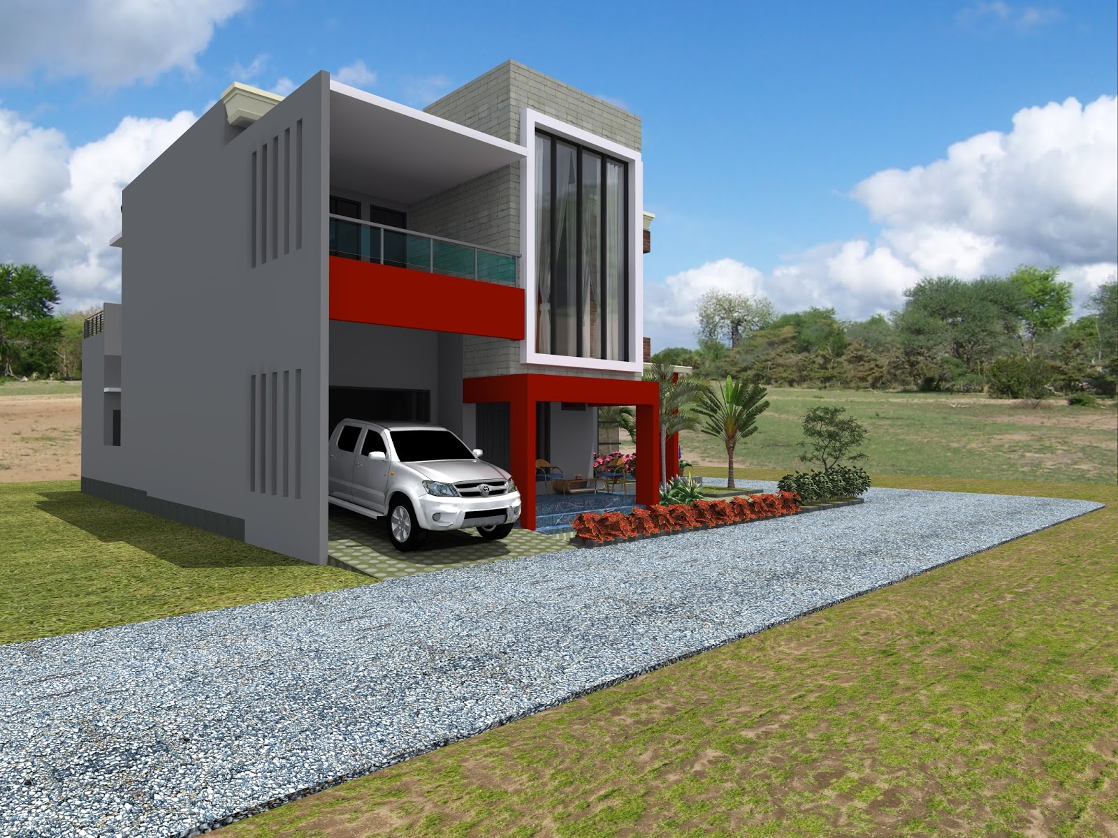 Desain Rumah Hunian Konsep Kontemporer - 2mdesain