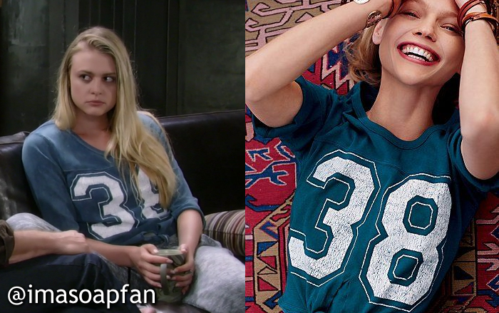 Kiki Jerome's Cropped Blue Sporty Tee - General Hospital, Season 53 ...