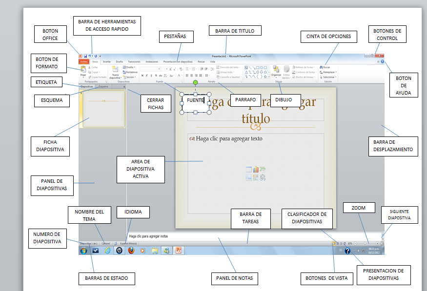 Yandira - Lic. Español - CAMEM: PARTES DE POWER POINT