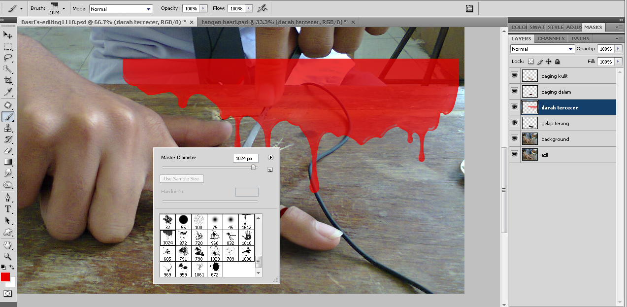 TUTORIAL MEMBUAT EFEK TANGAN TERIRIS DENGAN PHOTOSHOP