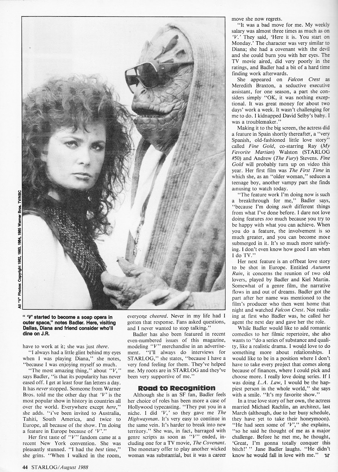 STARLOGGED - GEEK MEDIA AGAIN: 1988: JANE BADLER interviewed in STARLOG ...