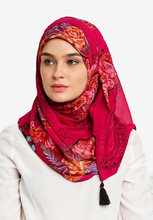 Hijab Merah Jingga - tokoonline123