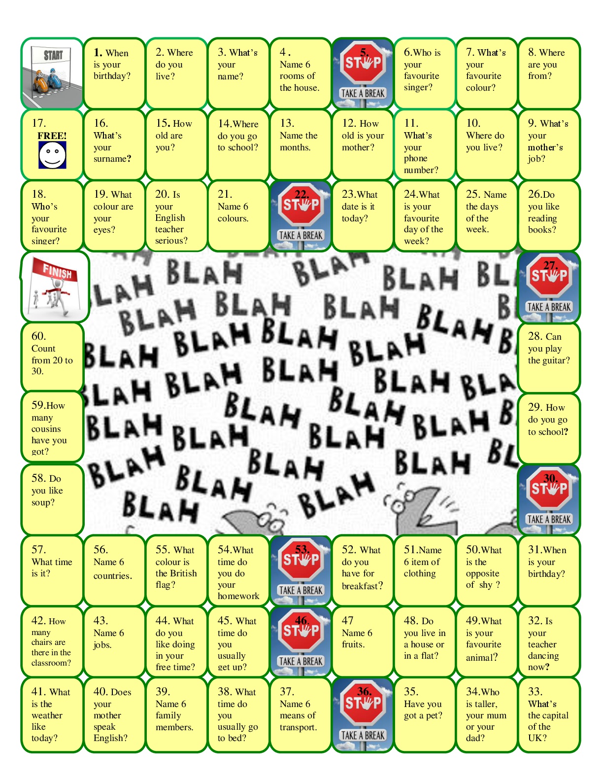 ENGLISH LOPE DE VEGA: BLA BLA GAME