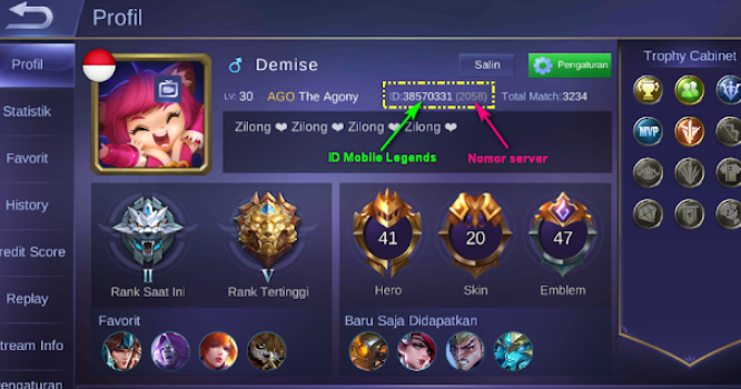 Cara Mudah Mengatahui ID dan Nomor Server Akun Di Mobile Legends ...