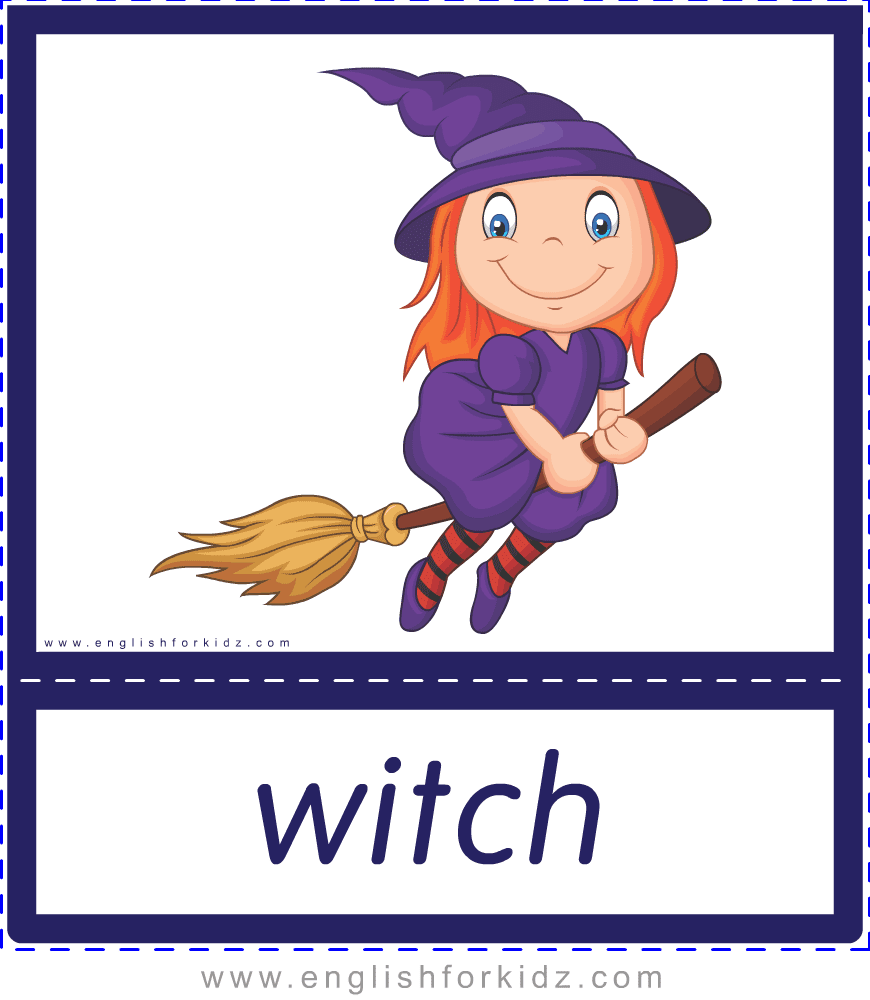 Printable Halloween Flashcards: Spooky Characters