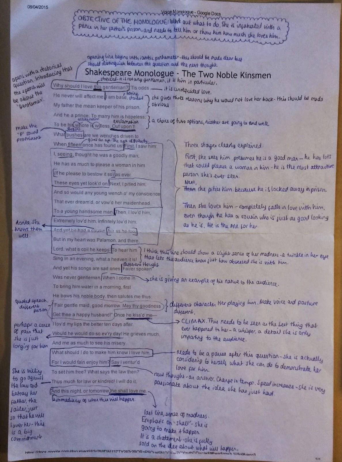 Performance Workshop: Shakespeare: Character Profile for Voice Monologue