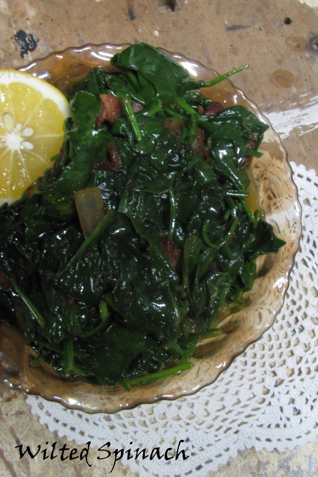 A'lil Country Sugar: Recipe for Wilted Spinach