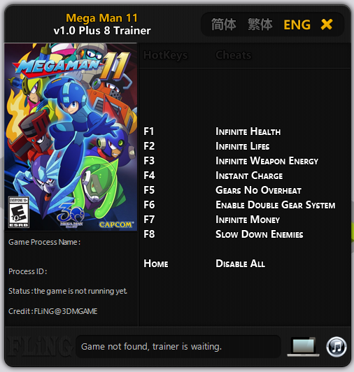 Mega Man 11 Trainer : v1.0 Plus 8 : Cheat - Save For Game