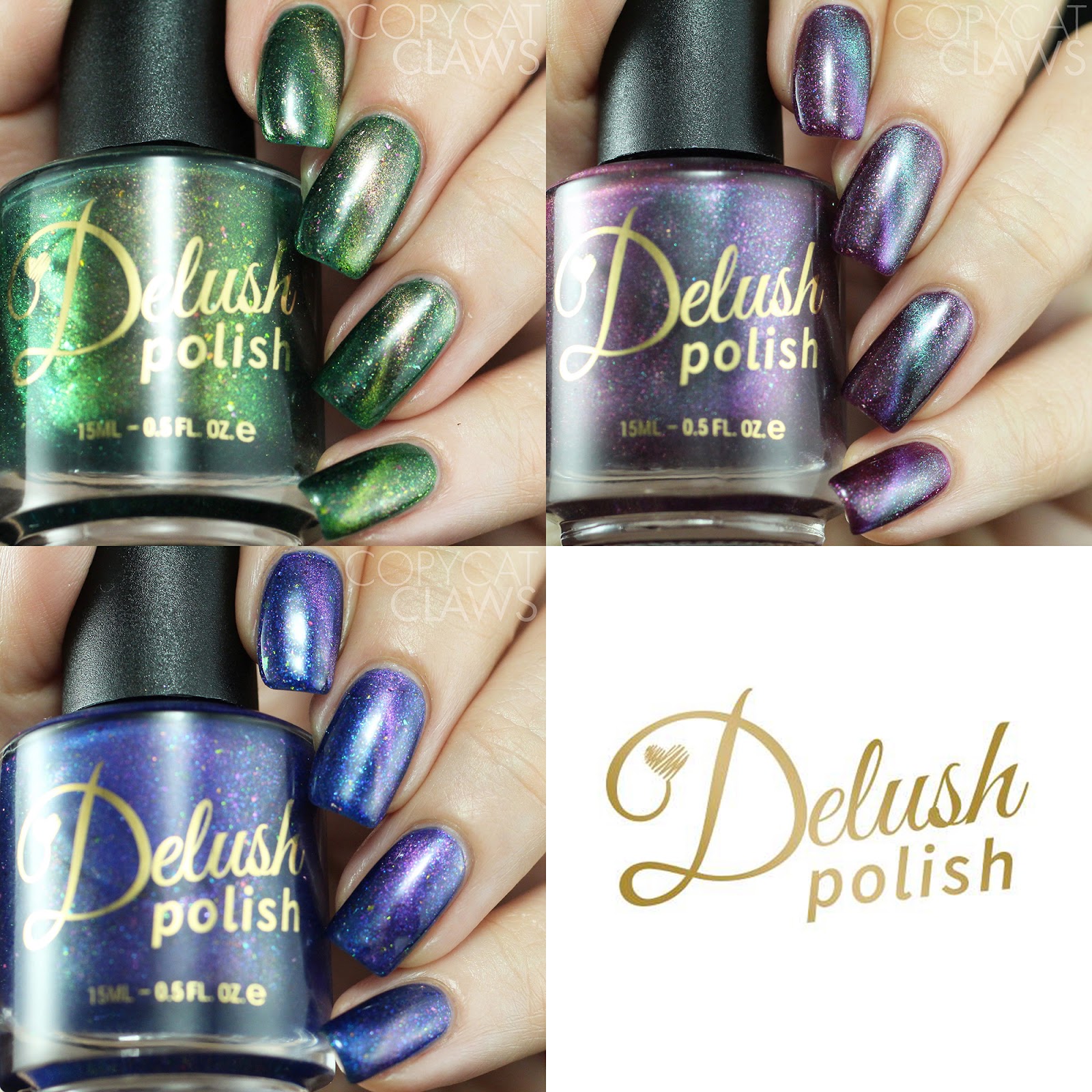 Copycat Claws: Delush Polish Magnificent Trio Swatches & Review
