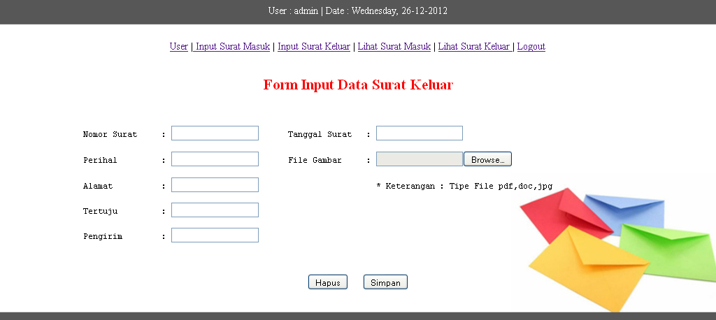 Aplikasi Pengarsipan Surat Masuk dan Surat Keluar ~ Komang Anom's Blog