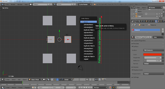 Cara Undo dan Redo Pada Blender - otodidakblend