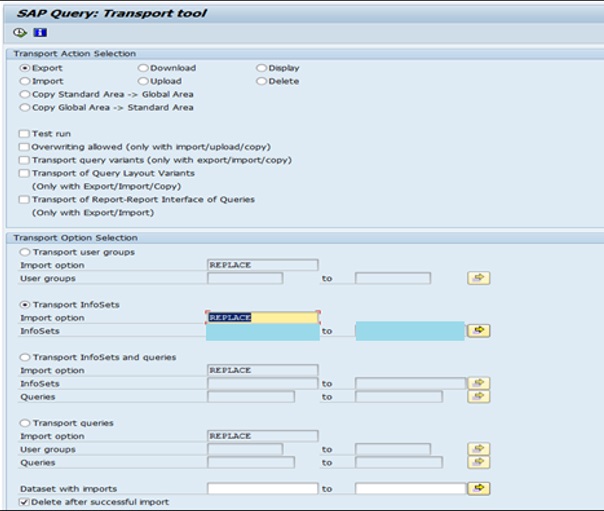 SAP ABAP technical information: SAP Query creation