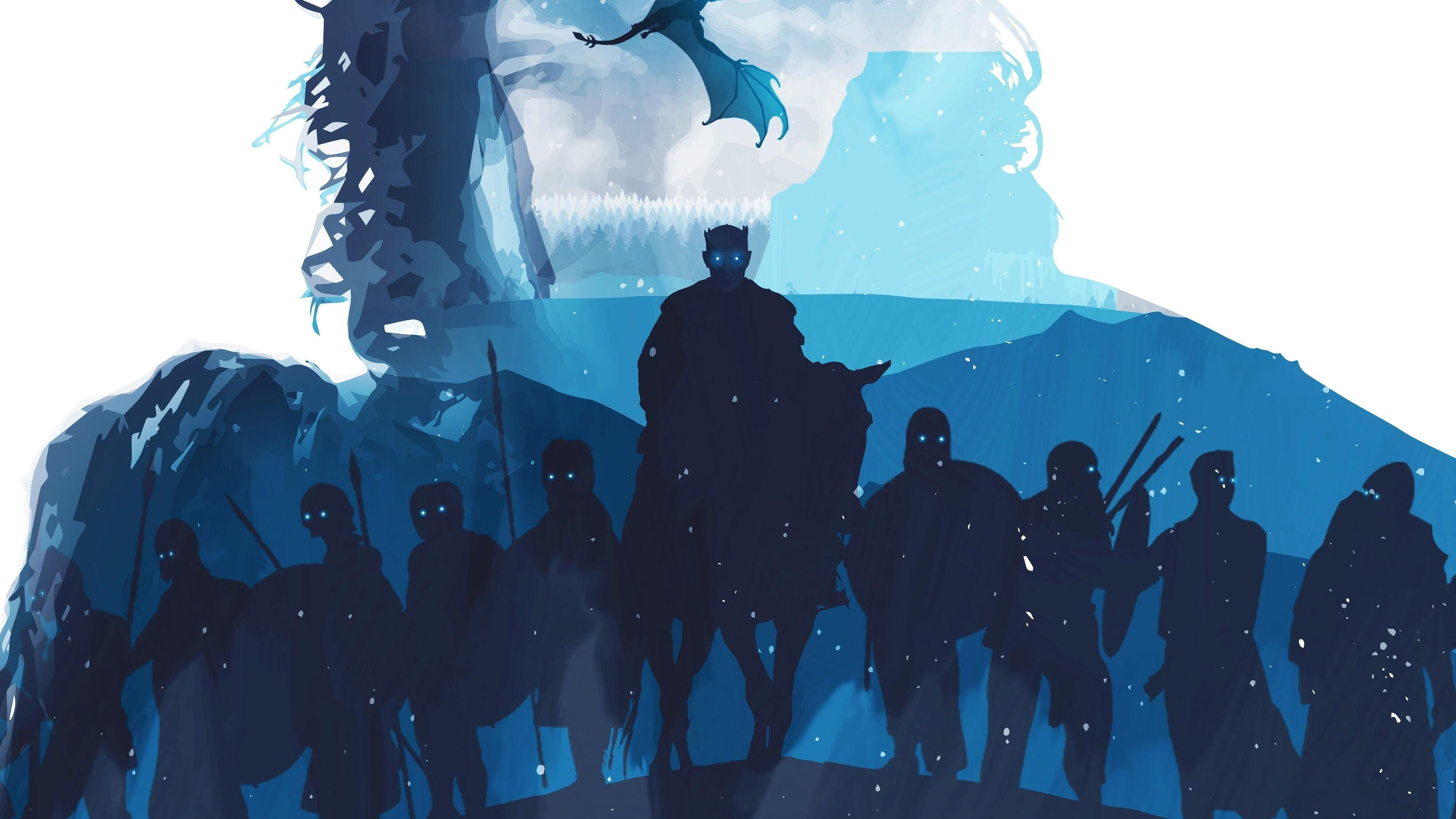 Night King, White Walkers, Army, Minimalist, Game of Thrones, 4K, #50 ...