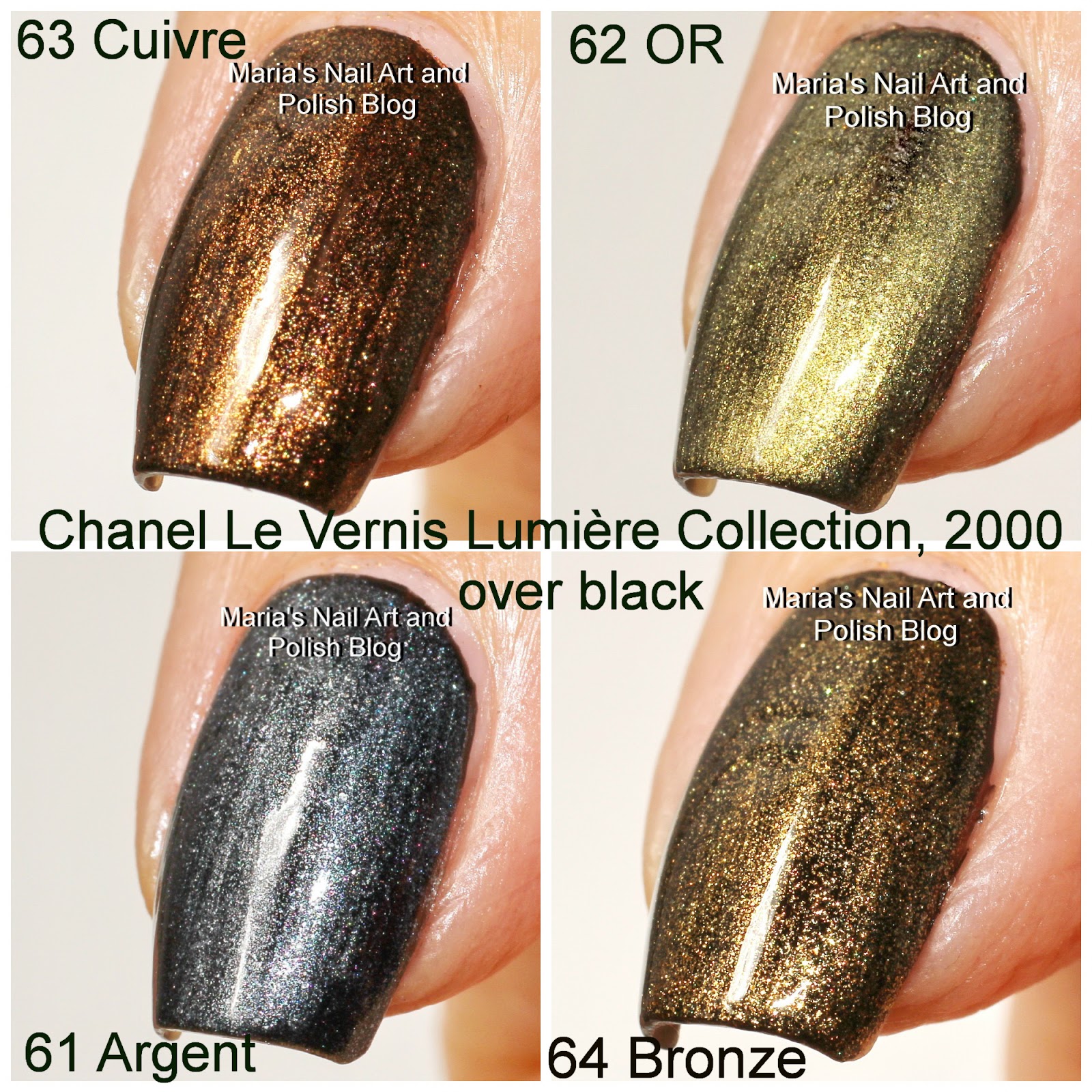 Marias Nail Art and Polish Blog: Chanel Argent 61, Or 62, Cuivre 63 and ...