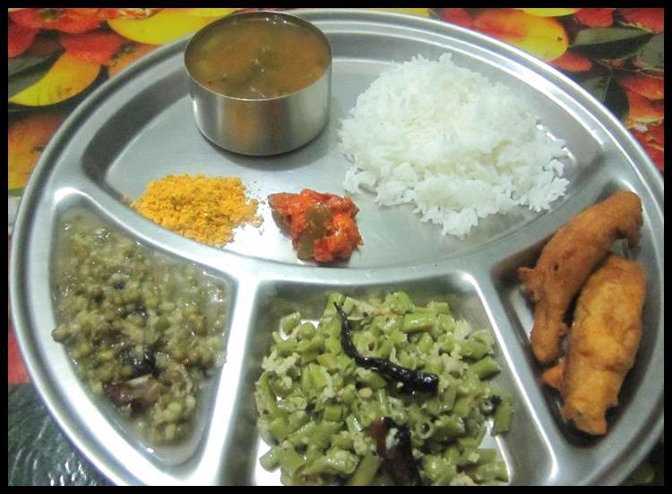 Archies Authentic Touch: White rice, moong saar upkari, tomato rasam ...