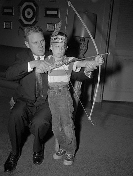 Al Gore, Jr. being taught how to hunt by his father, Al Gore, Sr., in ...