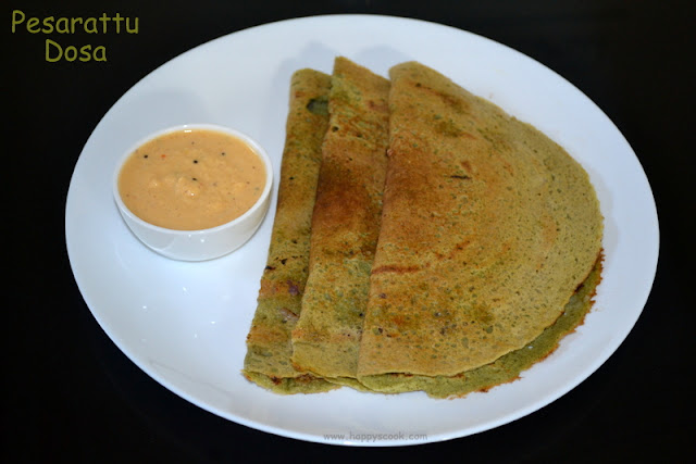 Pesarattu Dosa Recipe | Andhra Pesarattu | Whole Green Gram(Moong Dal ...