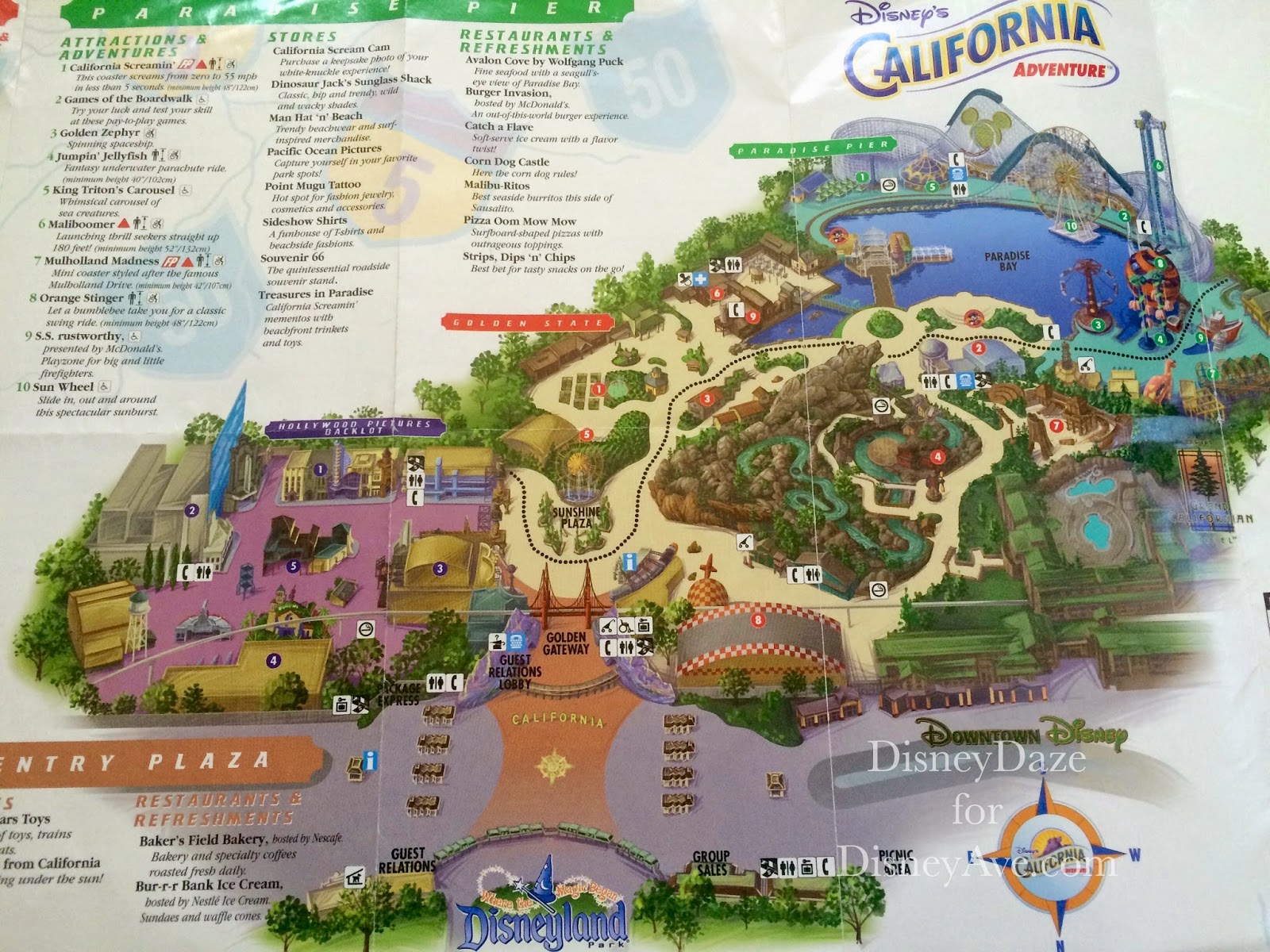 Disney California Adventure Park Map Theme Park Brochures Disneyland