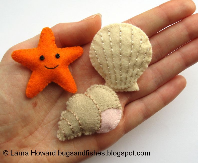 Bugs and Fishes by Lupin: How To: Make Mini Felt Shells
