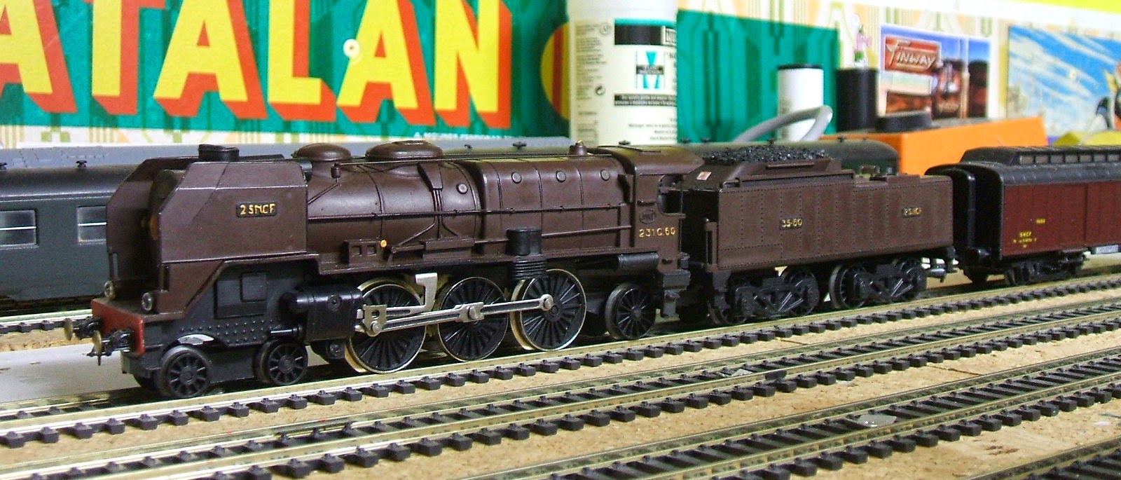 Le train d'olivier: Vapeur 231 C 60 marron chocolat Jouef améliorée