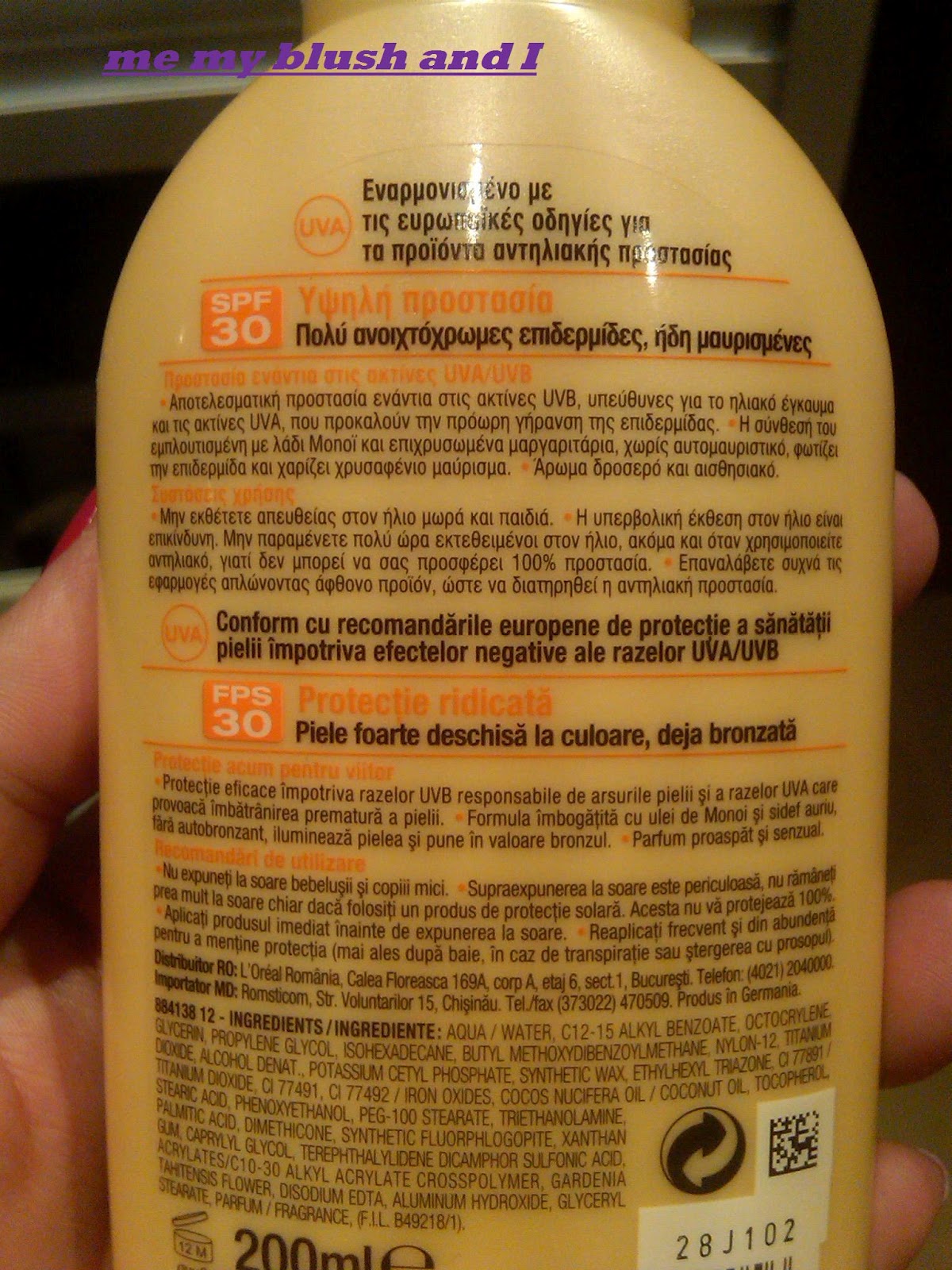 Me my blush and I: Review: Garnier Ambre Solaire Golden Protect ...