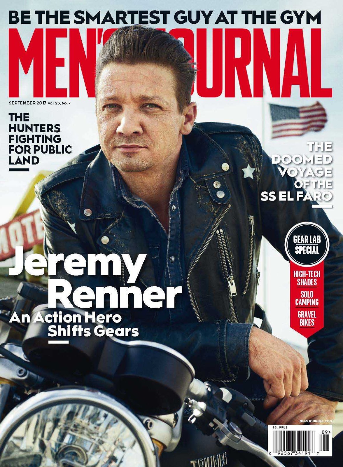 Jeremy Renner a toda velocidad para Men's Journal por Simon Emmett
