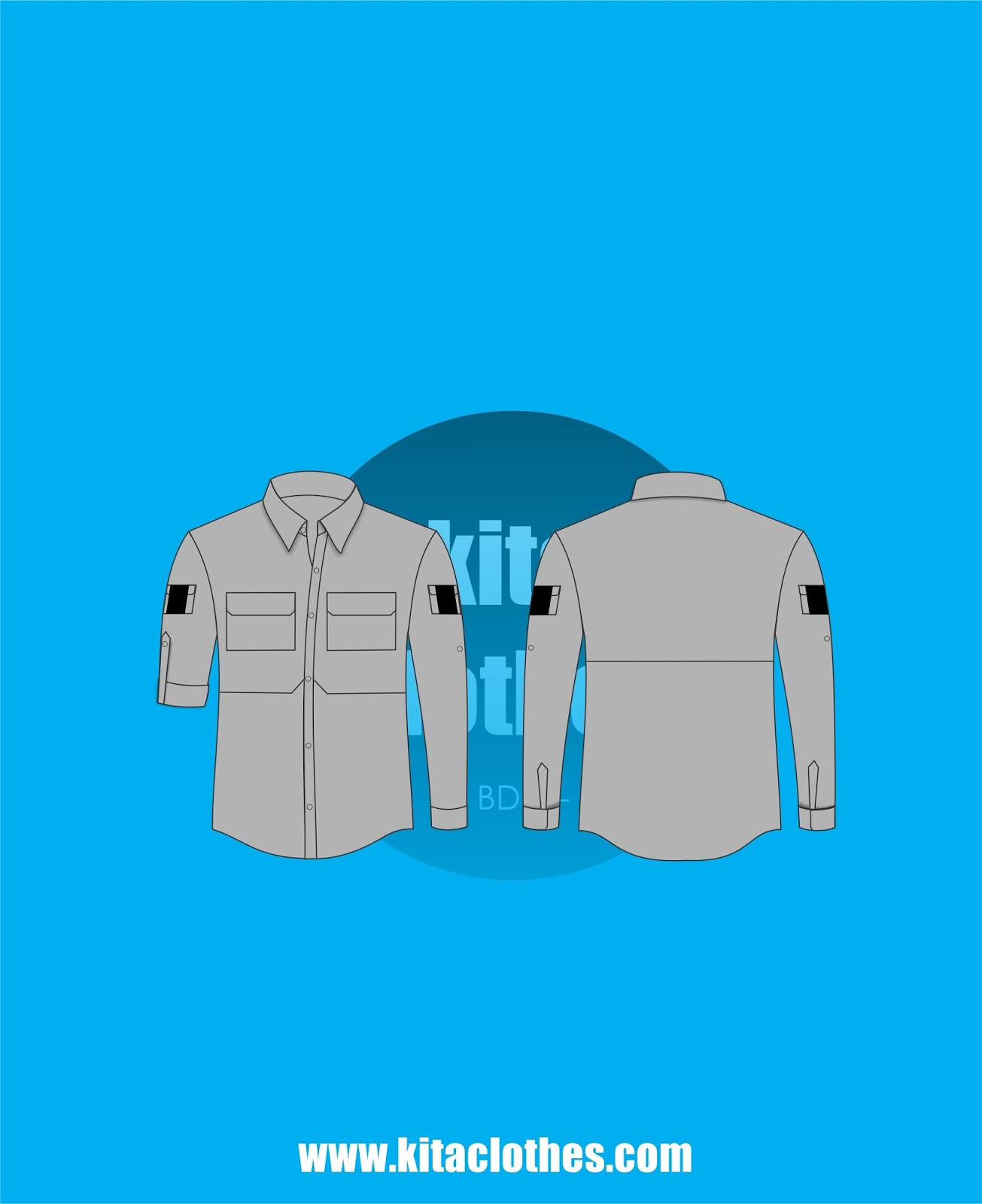 Template Desain Kemeja Lapangan / Pdl - kita clothes bandung