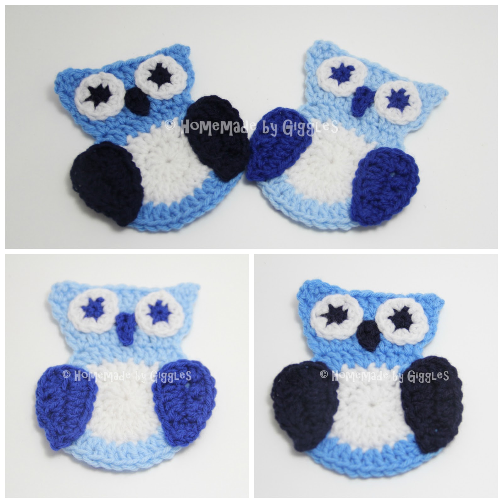 Homemade by Giggles: Owl Appliqué - FREE Crochet Pattern!