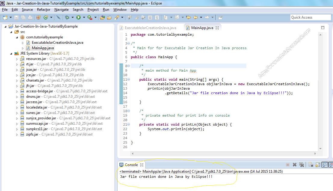 Tutorial By Example How To Create Executable Jar In Java By Eclipse