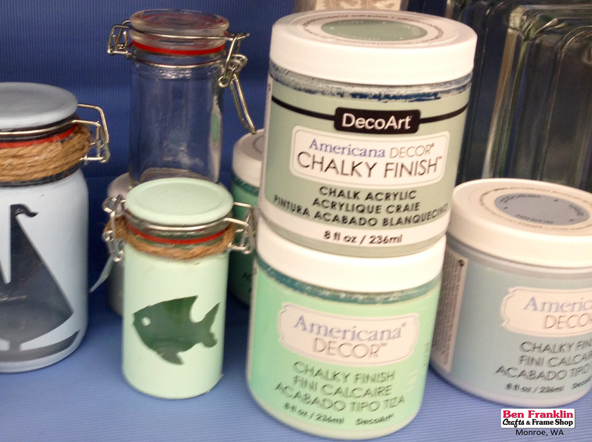 Ben Franklin Crafts and Frame Shop, Monroe, WA: DIY Chalky Finish Jar ...
